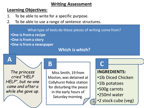 Full lesson PP Writing Assessment | Teaching Resources
