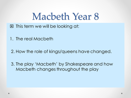 Macbeth - Lesson 1 - Introduction | Teaching Resources