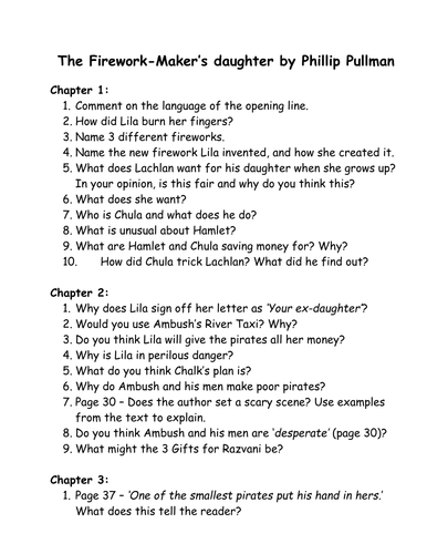 Firework Maker's Daughter. by lisgarten - UK Teaching Resources - TES