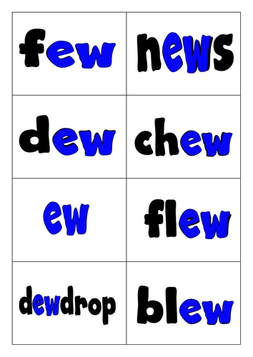 Word families-ew words | Teaching Resources
