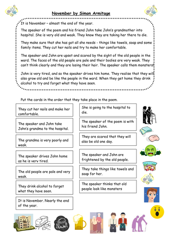 November - Simon Armitage | Teaching Resources