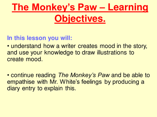 The Monkey's Paw - Full lesson PP Lesson 4 | Teaching Resources