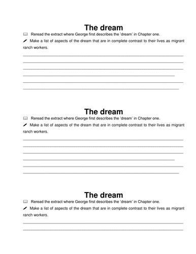 Of Mice and Men - The Dream | Teaching Resources