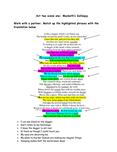 Macbeth's soliloquy | Teaching Resources
