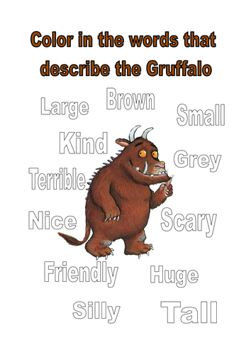 Draw and Describe the Gruffalo. by - UK Teaching Resources - TES