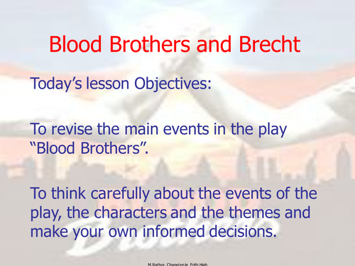 Blood Brothers Lesson | Teaching Resources