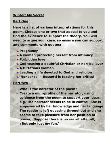 My Secret is Discovered -- a play by Tave - UK Teaching Resources - TES