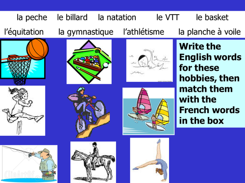 Easy starter - matching sports vocab | Teaching Resources