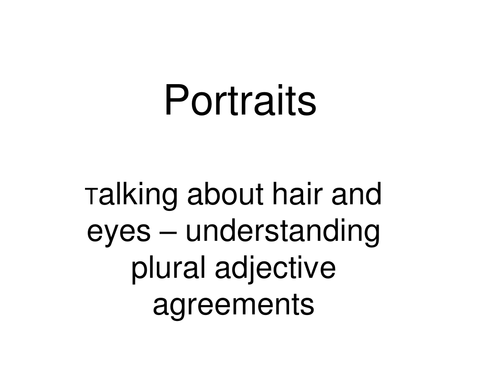 portraits - describing hair and eyes | Teaching Resources
