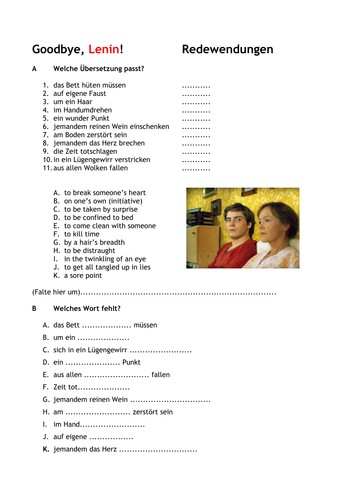 Goodbye Lenin Redewendungen | Teaching Resources