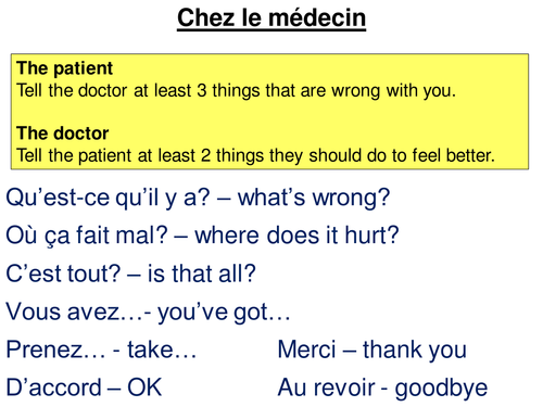 Doctor & patient roleplay + sentence builder | Teaching Resources