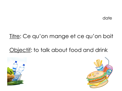 Ce qu'on mange et ce qu'on boit (partitive) | Teaching Resources