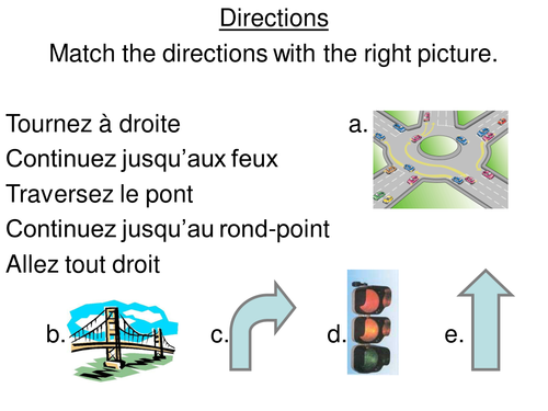 Directions practize - reading; writing & speaking | Teaching Resources