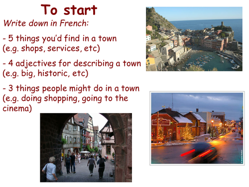 Reading images activity - describing a town | Teaching Resources