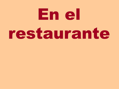 En el restaurante | Teaching Resources