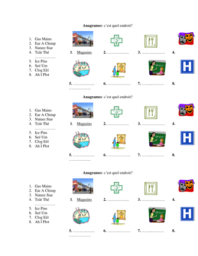 Les endroits en ville + Verbe ALLER | Teaching Resources