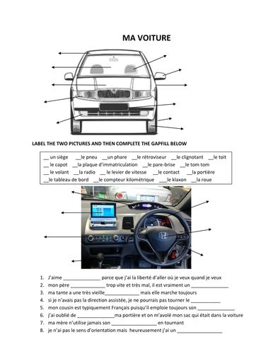 les voitures - cars in French | Teaching Resources