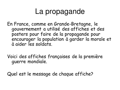 WW1 French Propaganda | Teaching Resources