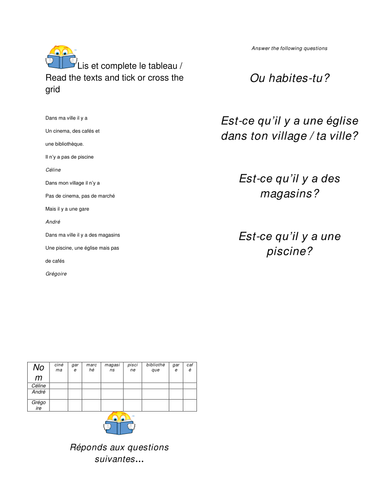 simple reading task | Teaching Resources