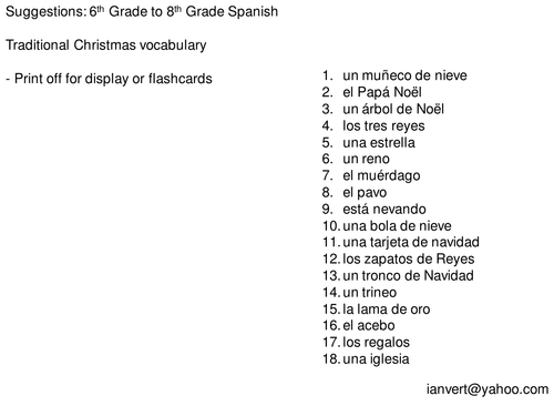 Christmas visuals - Spanish | Teaching Resources