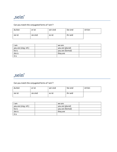 sein match up | Teaching Resources