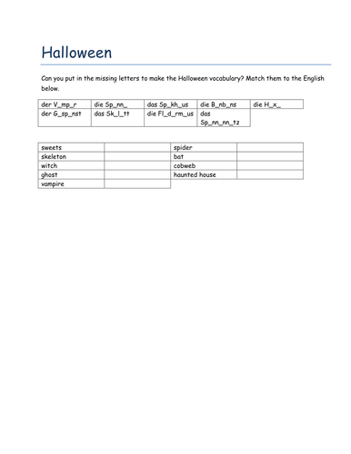 Halloween missing letters | Teaching Resources