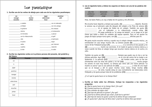 Aficiones | Teaching Resources