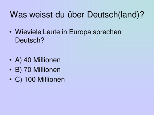 Was weisst du uber Deutschland | Teaching Resources Was weisst du uber Deutschland | Teaching Resources
