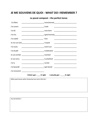 le passé composé - test | Teaching Resources