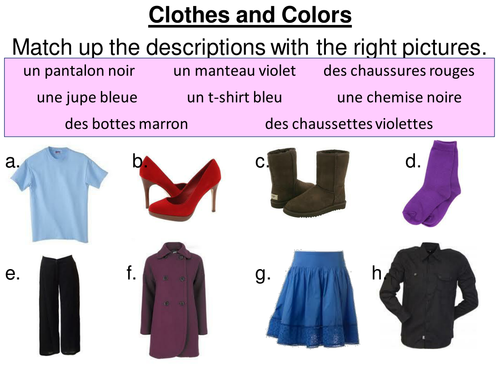 Clothes & colors starters | Teaching Resources