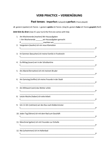 Imperfect & perfect tenses in German | Teaching Resources