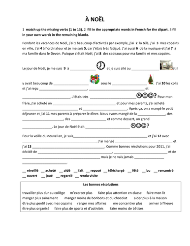 Christmas & New Year's Resolution in French | Teaching Resources