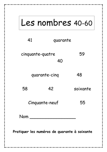 Numbers 40-60 | Teaching Resources