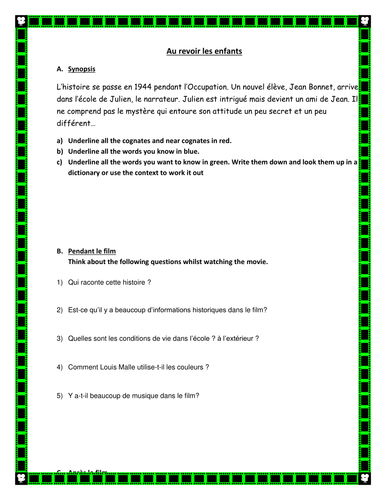 Au revoir les enfants | Teaching Resources