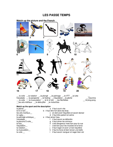 hobbies in French - mes loisirs | Teaching Resources