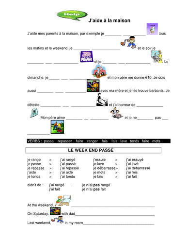 housework & chores in French - faire le menage | Teaching Resources