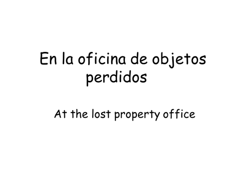 Lost Property Spanish | Teaching Resources