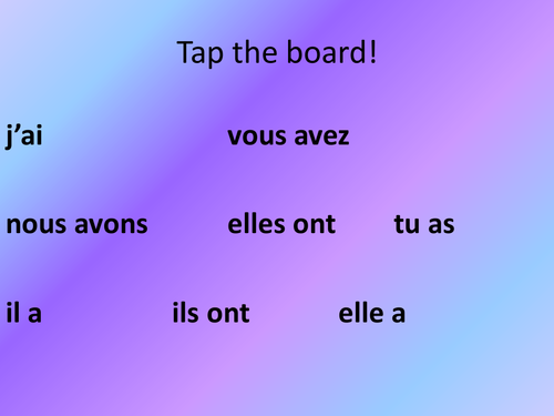 avoir tap the board game | Teaching Resources