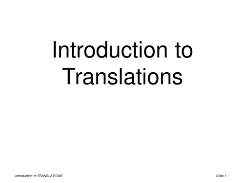 Introduction to Translations | Teaching Resources