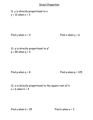 Variation Questions | Teaching Resources Variation Questions | Teaching Resources