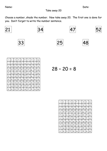 Visual take away using numicon pictures by - UK Teaching Resources - TES