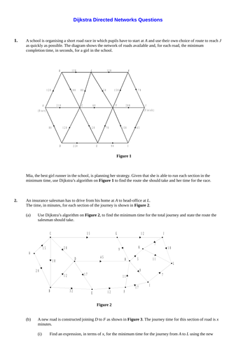Dijkstra's Algorithm in Directed Networks | Teaching Resources Dijkstra's Algorithm in Directed Networks | Teaching Resources