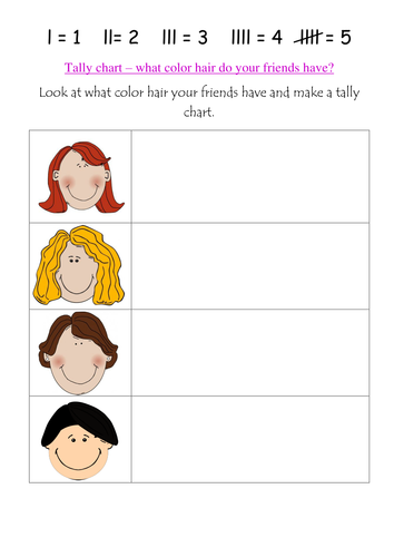 Making a tally chart on hair color | Teaching Resources
