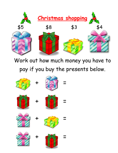 Shopping for Christmas presents - money | Teaching Resources