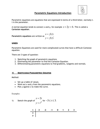 Parametric Equations Introduction Eliminating The