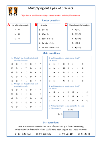 Algebraic Equations/Worksheets | Teaching Resources