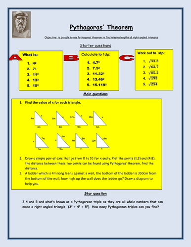 Pythagoras handout | Teaching Resources