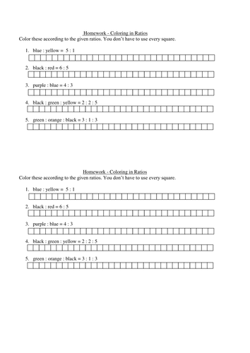 Color in ratios | Teaching Resources