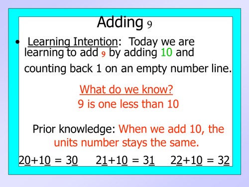 Adding 9 to a number by dave_orritt - Teaching Resources - TES