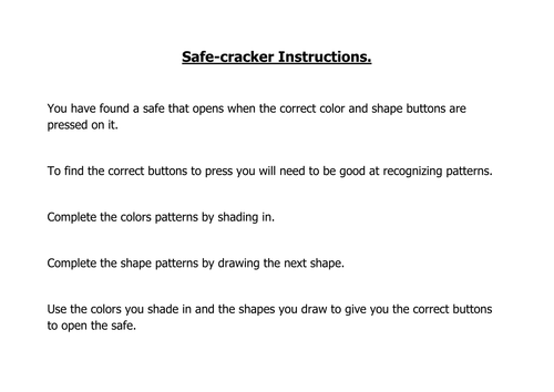 Sequences - Safe Cracker | Teaching Resources